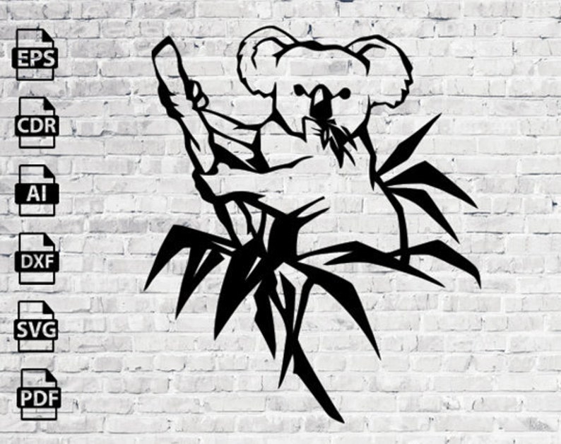 Koala Animal Australia Laser Cut Svg Dxf Files Wall Sticker - Etsy ...