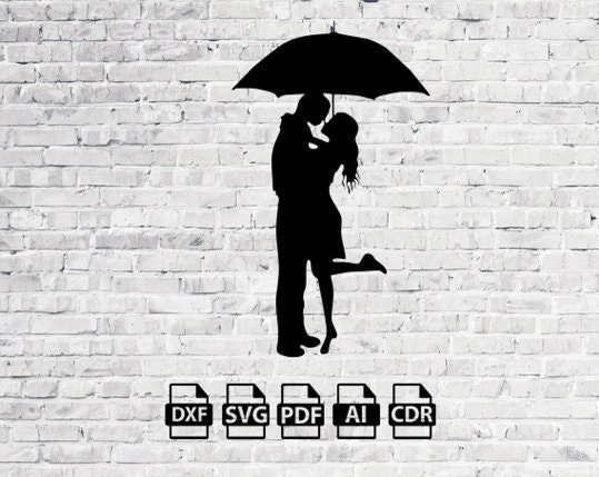 Couple Love Design Laser Cut Svg Dxf Files Wall Sticker - Etsy