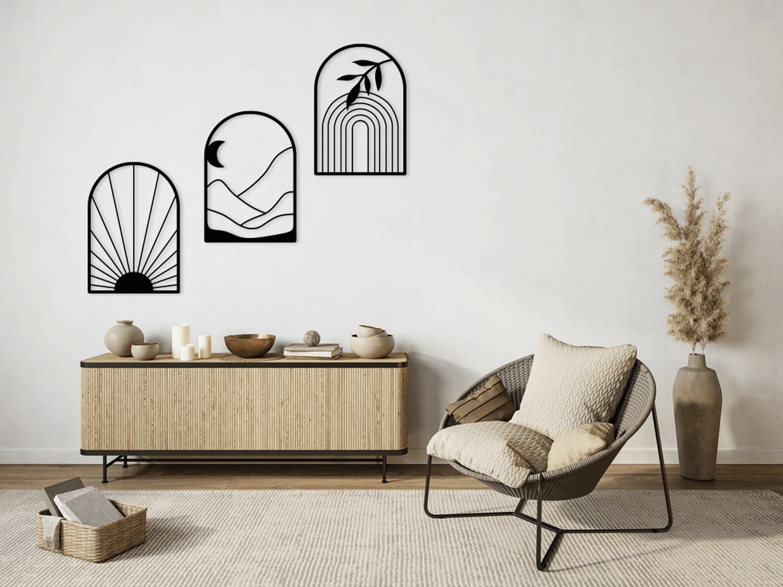 Sunset Sun Mountain Laser Cut Svg Dxf Files Wall Sticker Engraving ...