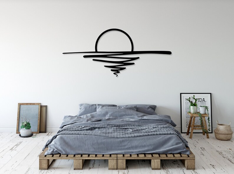 Sunset Sun Sea Laser Cut Svg Dxf Files Wall Sticker Engraving - Etsy