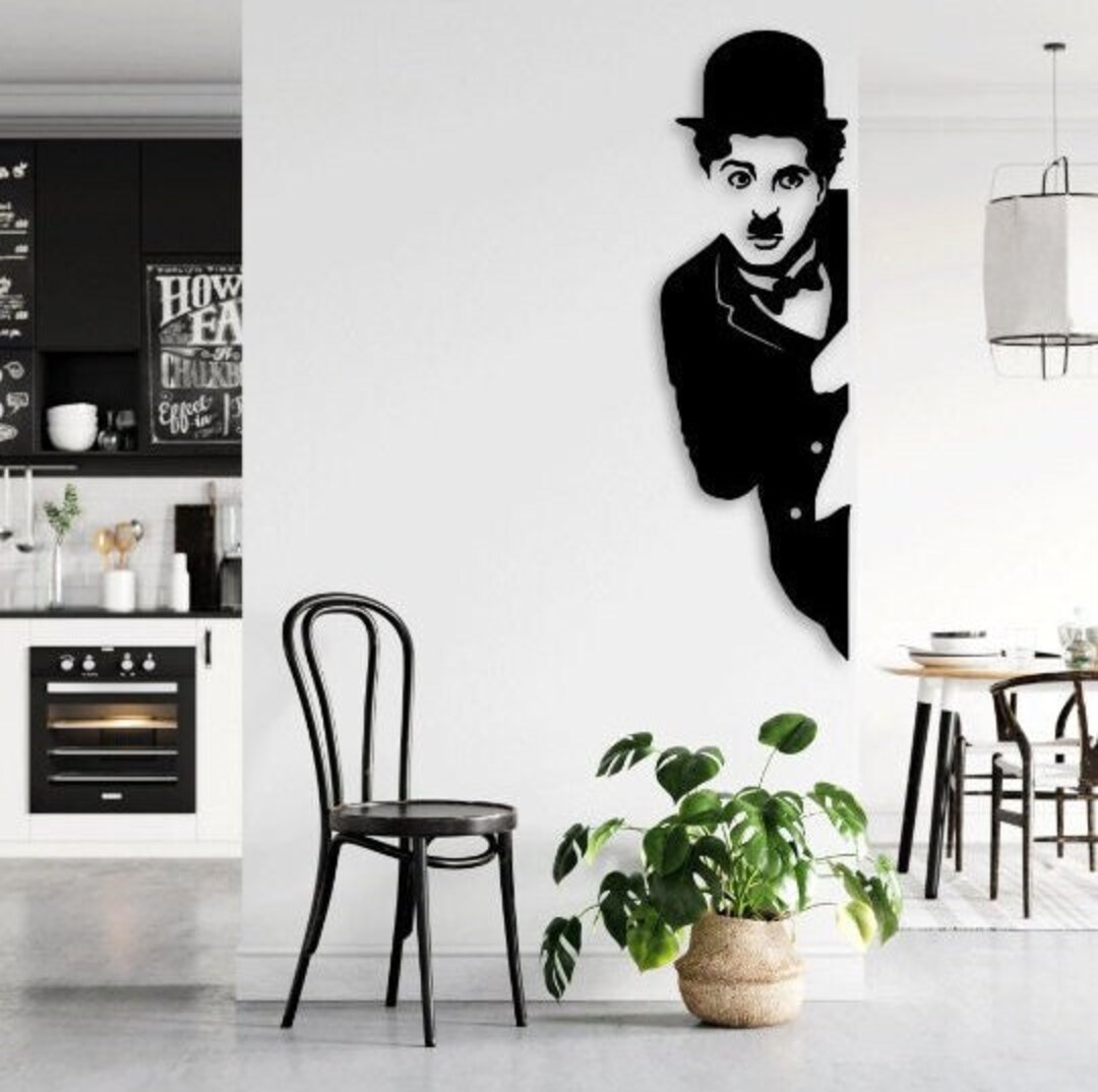 Charlie Chaplin Dxf Svg Pdf Laser Cut Glowforge Files Wall Sticker ...