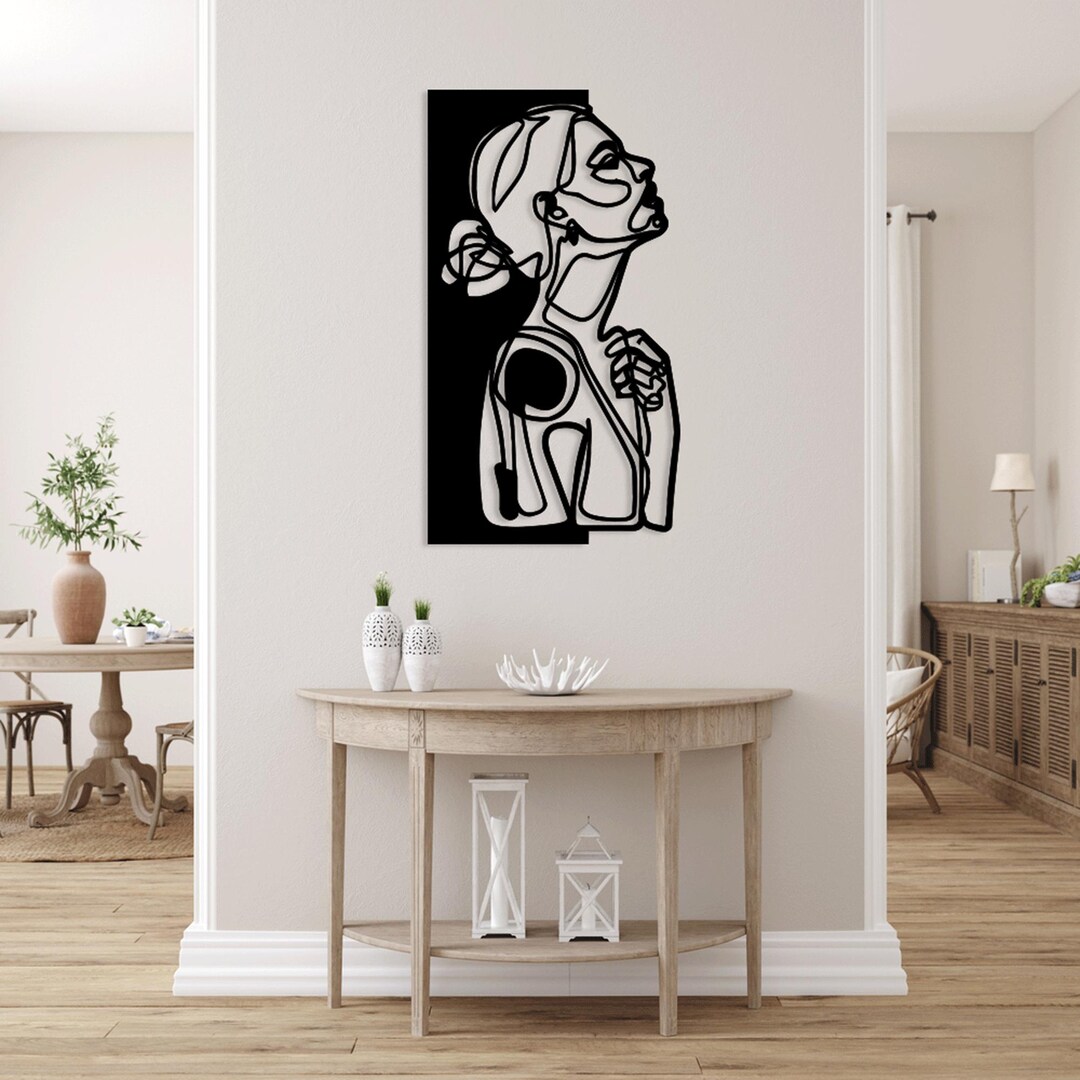 Woman Line Art Laser Cut Files Dxf Pdf Svg Wall Sticker Engraving ...