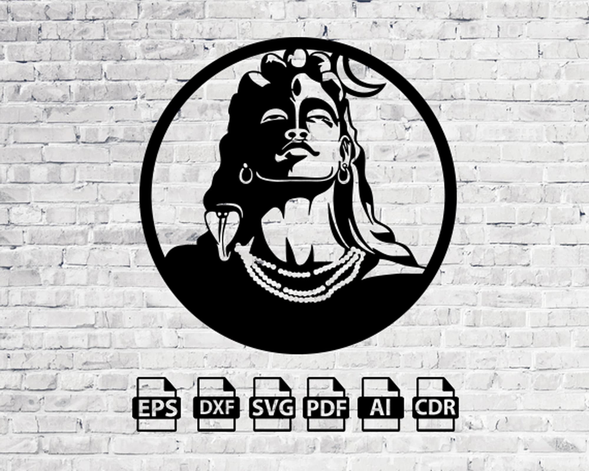 Lord Shiva Nataraja Laser Cut Svg Dxf Files Wall Sticker Engraving Decal Silhouette Template Cnc ...