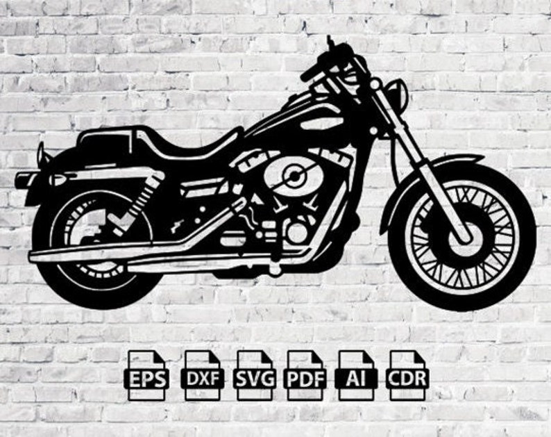 Motorcycle Chopper Motor Bike Laser Cut Svg Dxf Pdf Files Wall Sticker ...