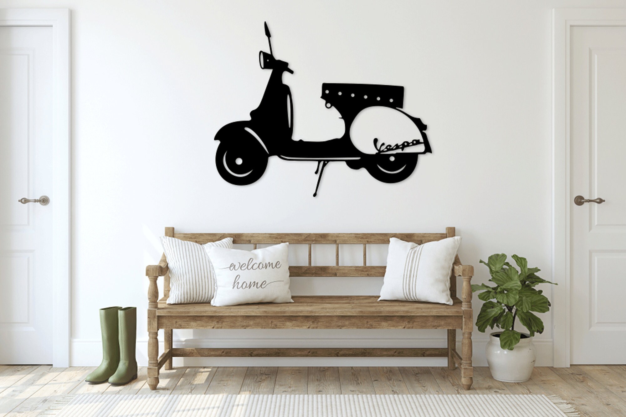 Scooter Laser Cut Svg Dxf Files Wall Sticker Engraving Decal Silhouette ...