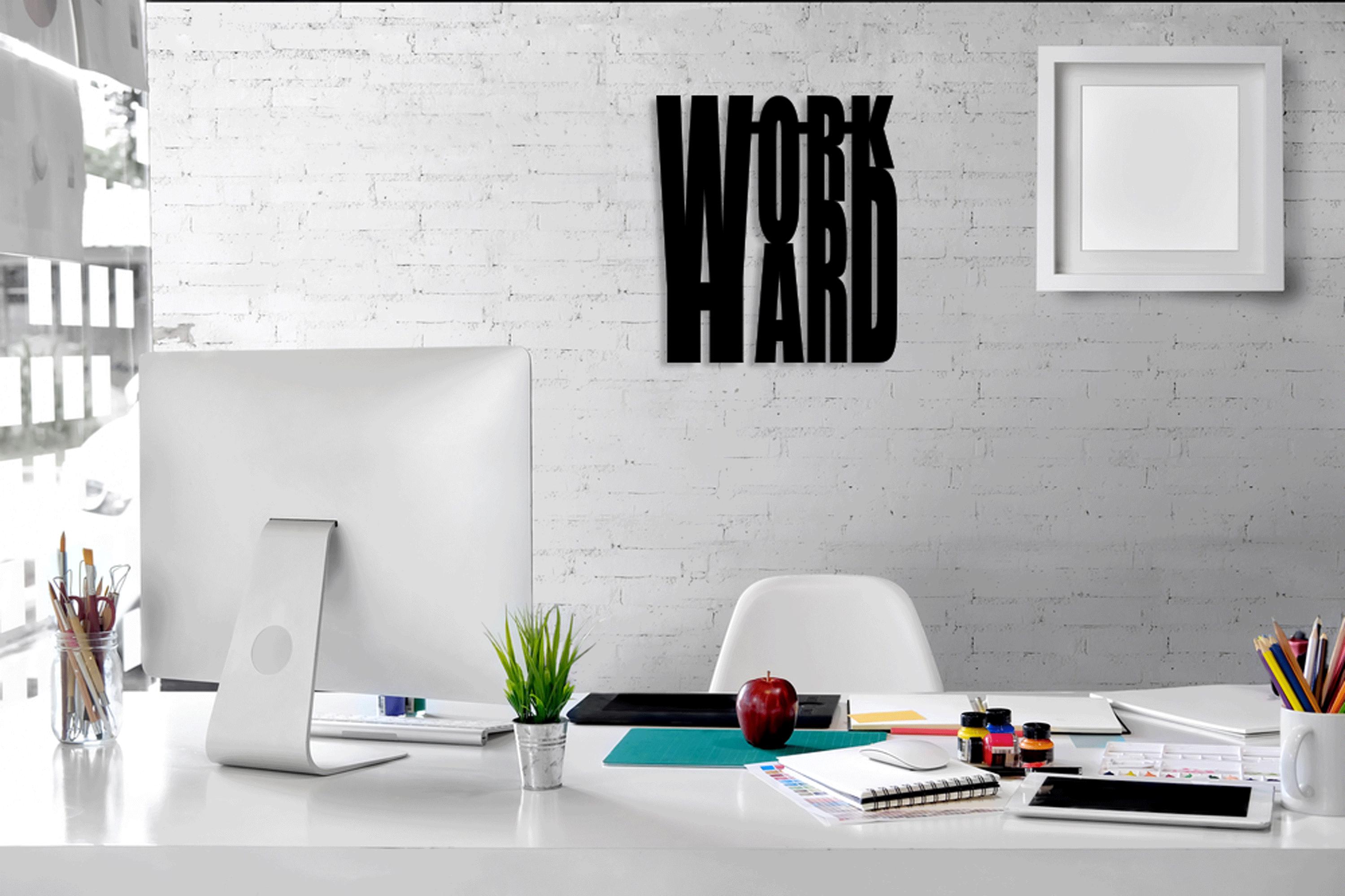Work Hard Quotes Laser Cut Svg Dxf Files Wall Sticker Engraving ...