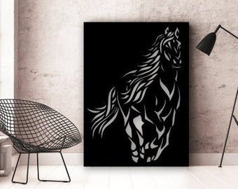 Horses Design Laser Cut Svg Dxf Files Wall Sticker Engraving Decal ...