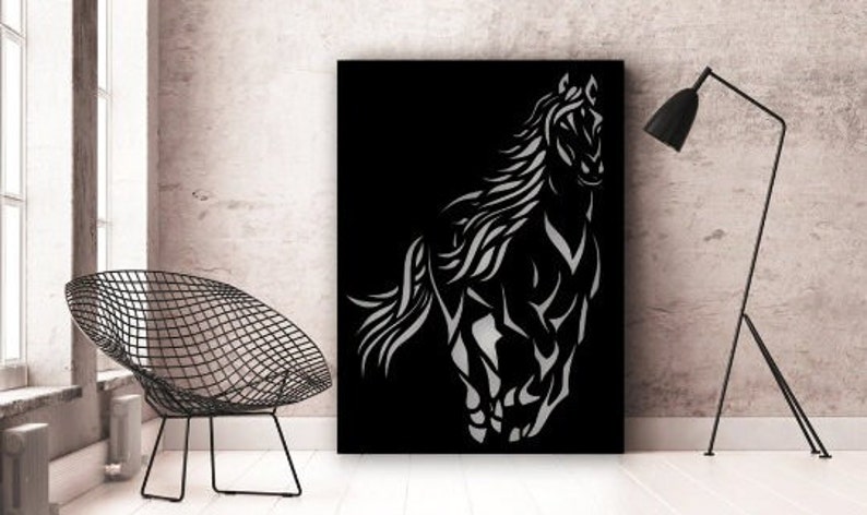 Horse, Horses Laser Cut Svg Dxf Files Wall Sticker Engraving Decal ...