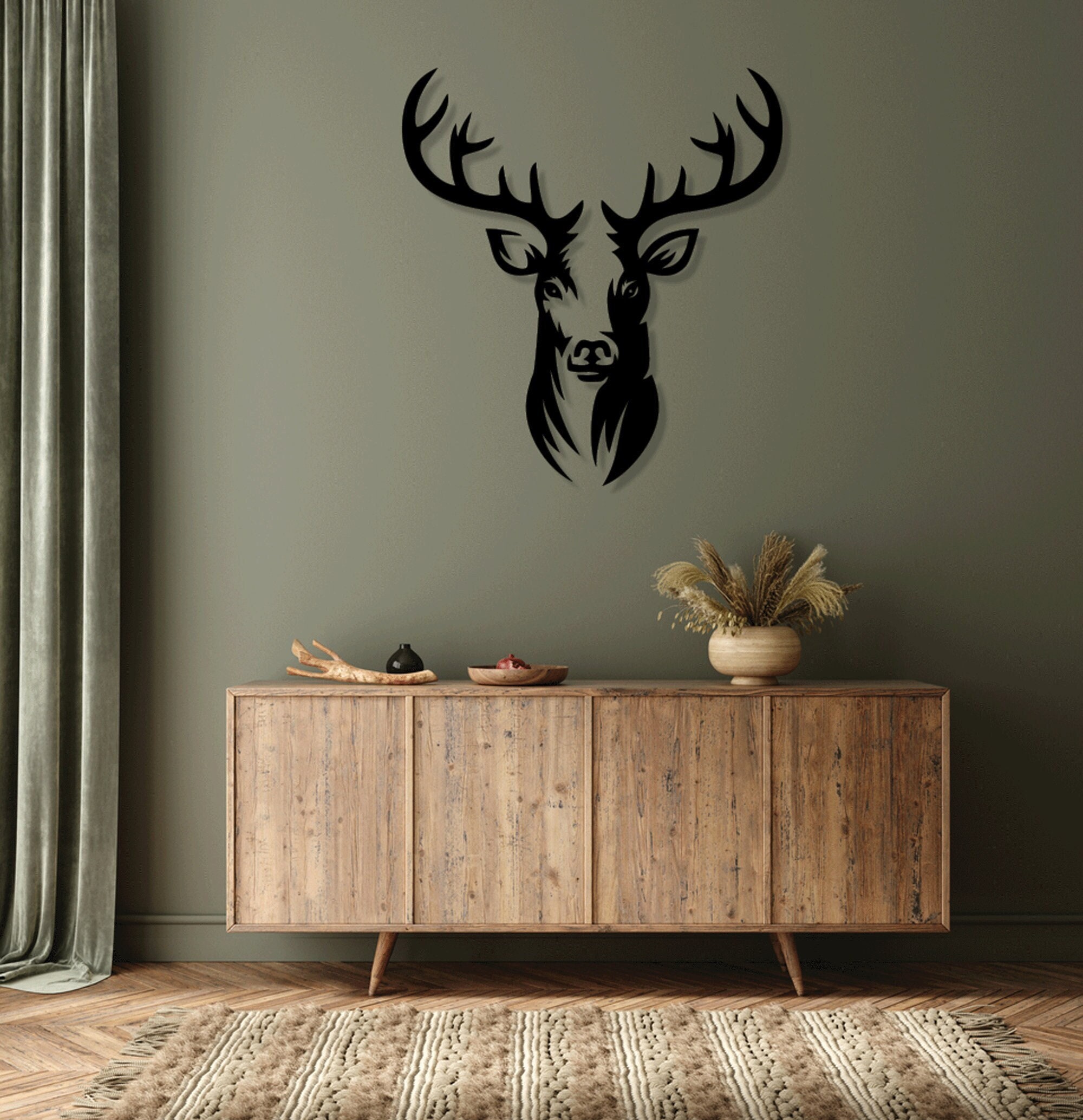 Deer Laser Cut Svg Dxf Files Wall Sticker Engraving Decal - Etsy
