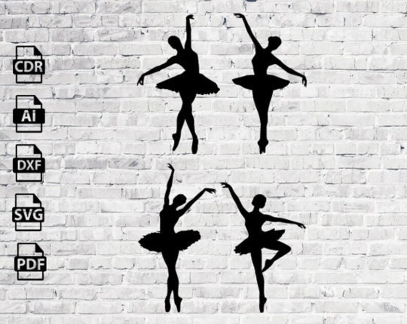 Ballerina Ballet Dancer Laser Cut Svg Dxf Files Wall Sticker - Etsy UK