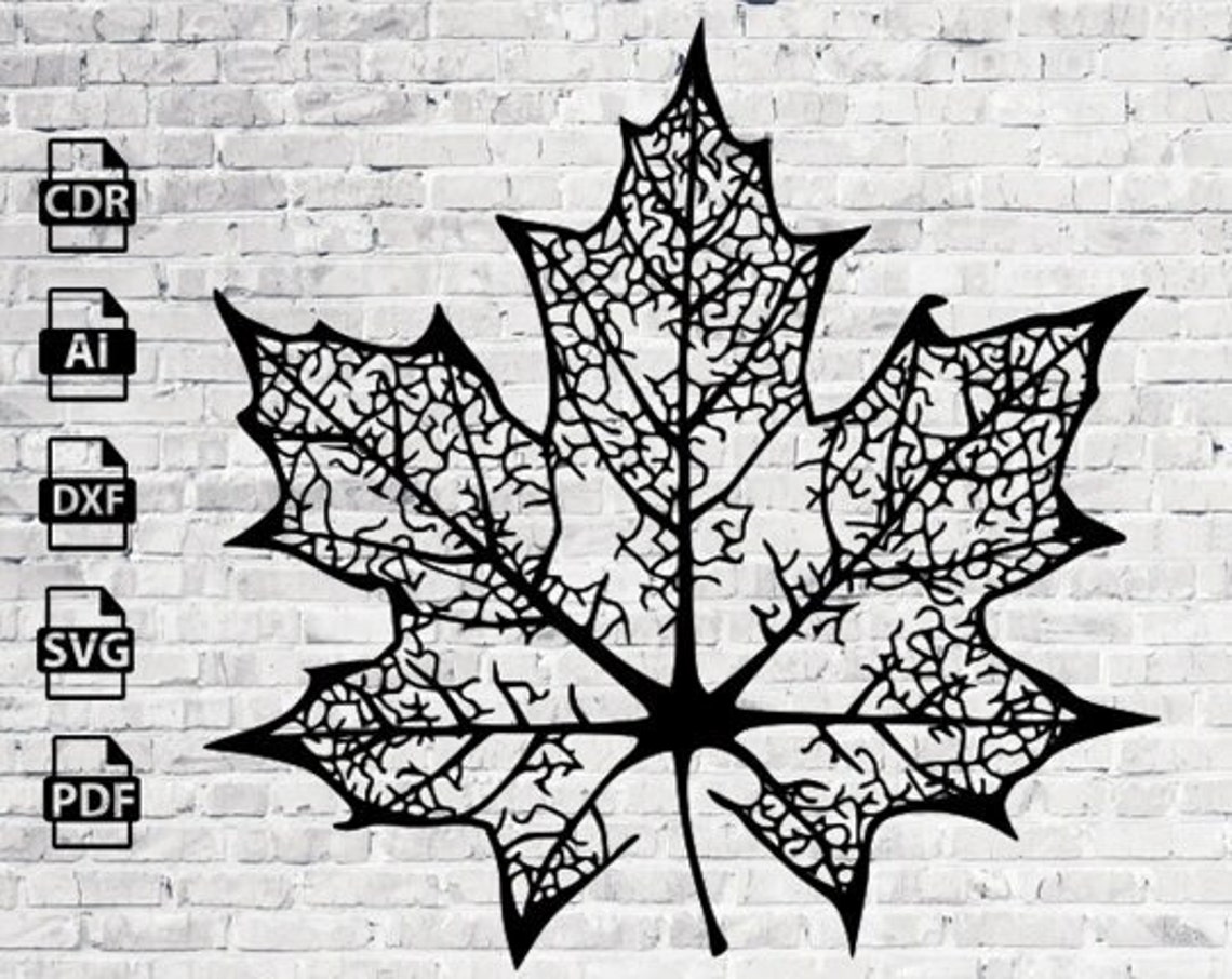 Leaf Svg Flowers Laser Cut Dxf Files Wall Sticker Engraving Decal ...