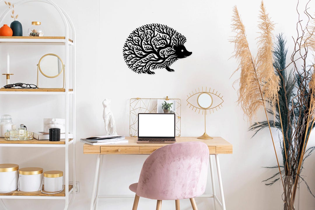 Tree Branch Hedgehog Laser Cut Svg Dxf Files Wall Sticker Engraving ...