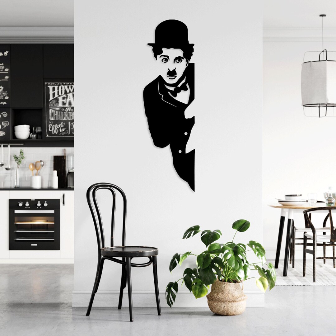 Charlie Chaplin Dxf Svg Pdf Laser Cut Glowforge Files Wall Sticker ...