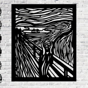 The Scream Edvard Munch Laser Cut Svg Dxf Pdf Files Wall Sticker ...