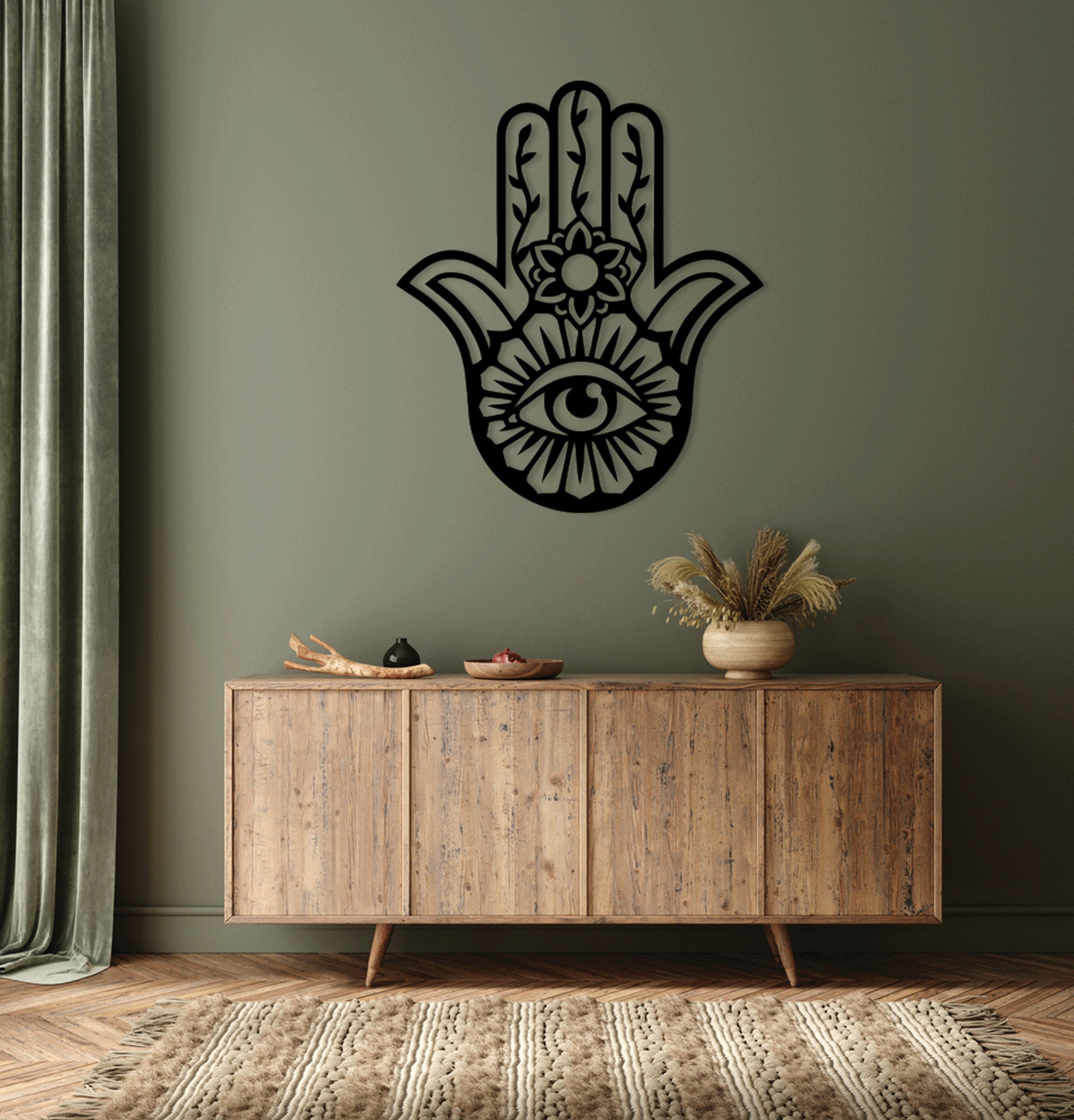Hamsa Hand Mandala Laser Cut Svg Dxf Files Wall Sticker Engraving ...