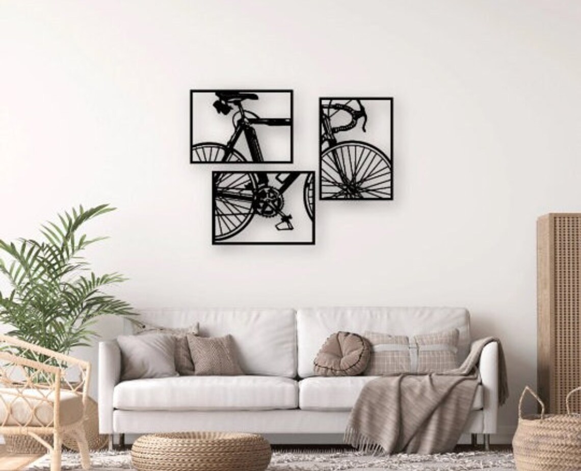 Bike Bicycle Laser Cut Svg Dxf Files Wall Sticker Engraving - Etsy