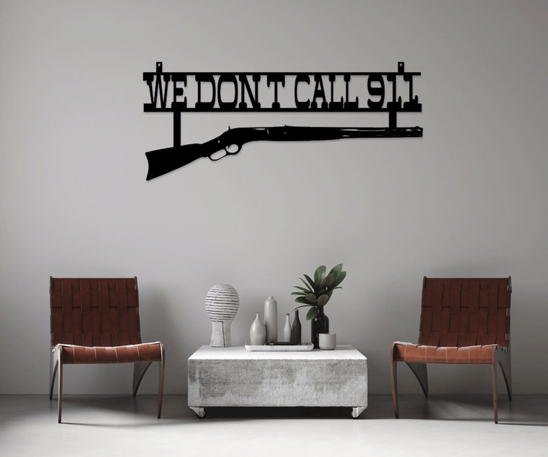 911 Rifle Gun Call Laser Cut Svg Dxf Files Wall Sticker Engraving Decal ...