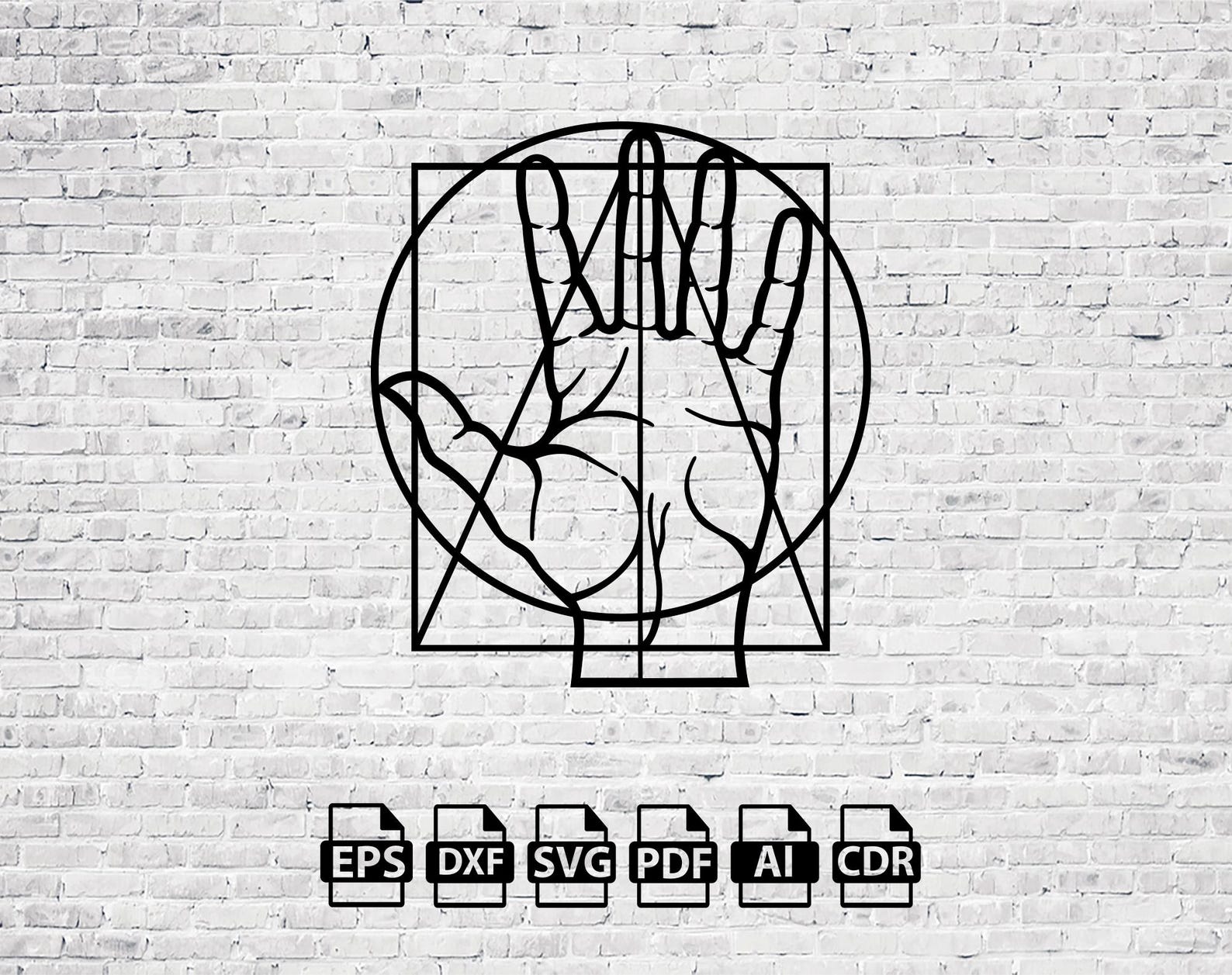 Hand Art Laser Cut Svg Dxf Files Wall Sticker Engraving Silhouette ...