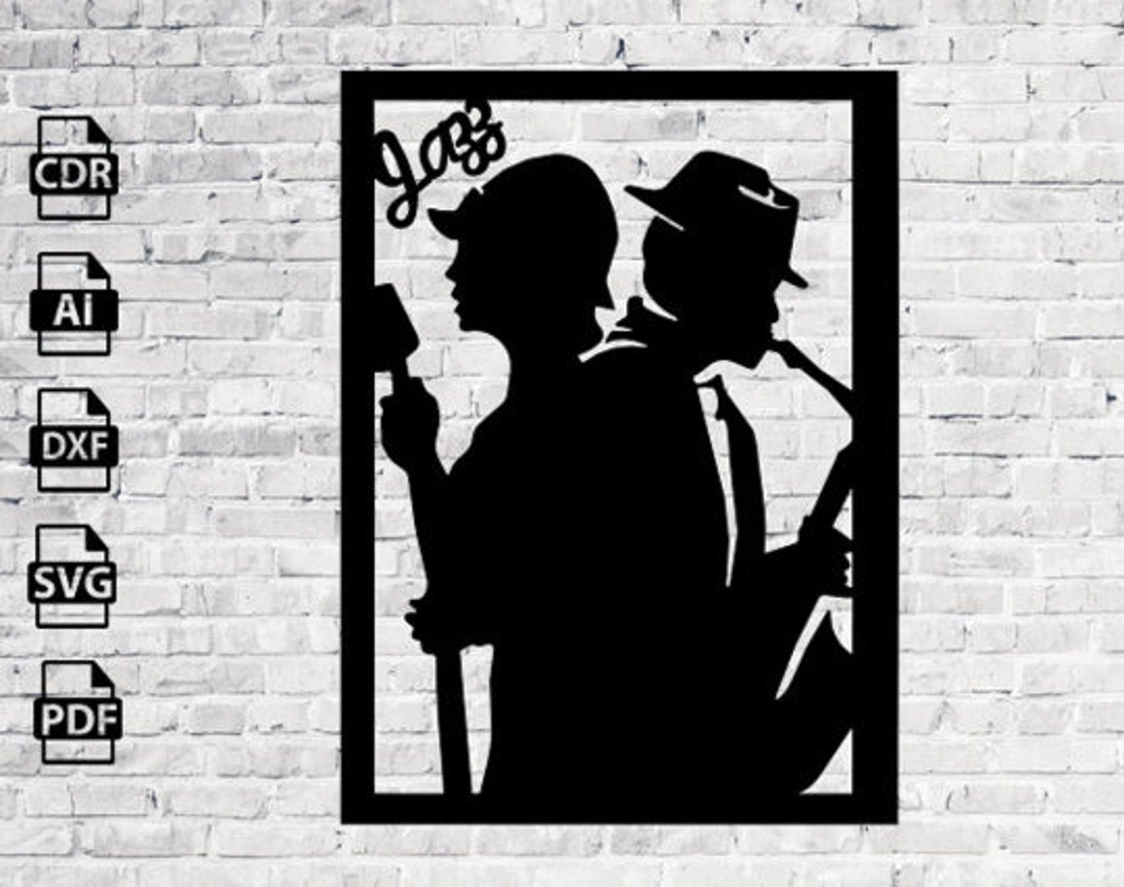 Jazz Music Saxophone Laser Cut Svg Dxf Files Wall Sticker - Etsy