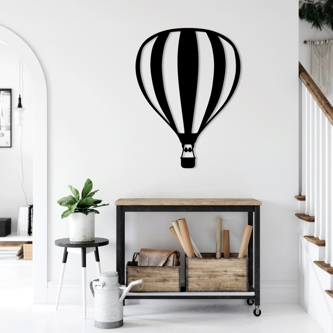 Hot Air Baloon Laser Cut Svg Dxf Files Wall Sticker Engraving Decal ...