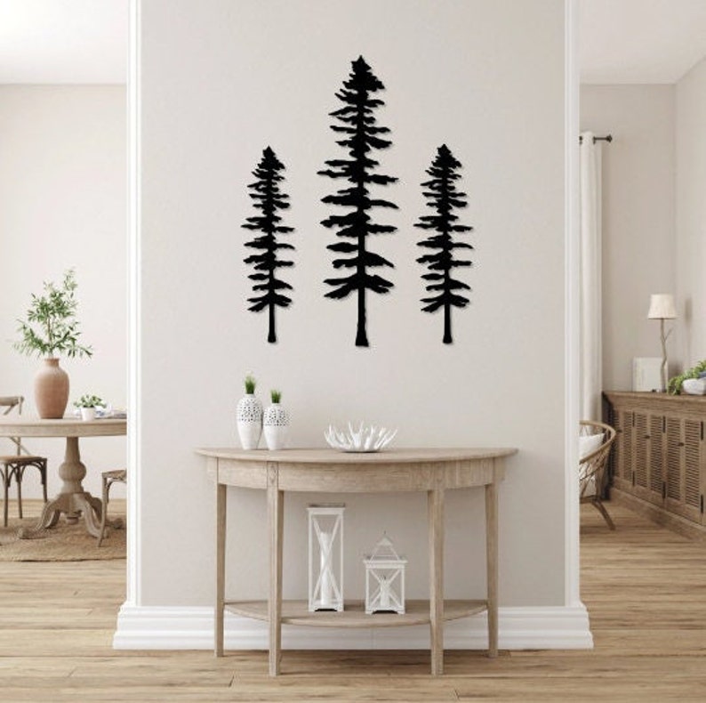 Windswept Pine Tree Laser Cut Svg Dxf Files Wall Sticker - Etsy