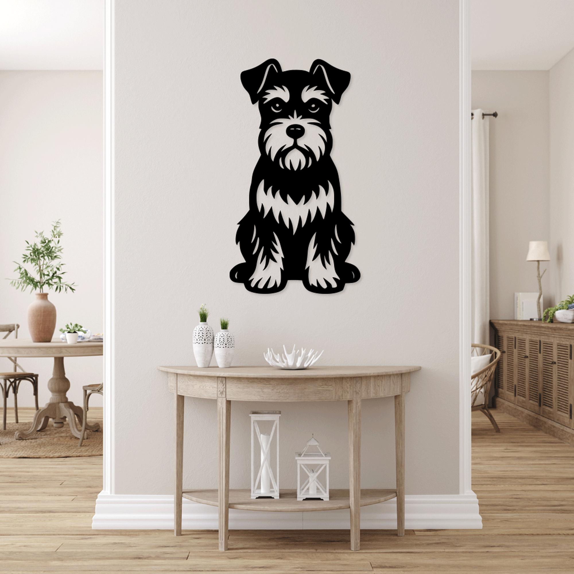 Schnauzer Dog Laser Cut Svg Dxf Files Wall Sticker Engraving Decal ...