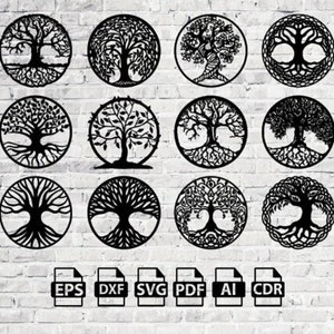 Tree of Life Laser Cut Svg Dxf Files Wall Sticker Engraving Decal ...