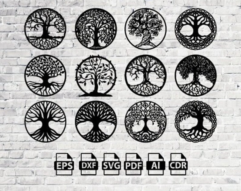 Tree of Life Laser Cut Svg Dxf Files Wall Sticker Engraving - Etsy UK