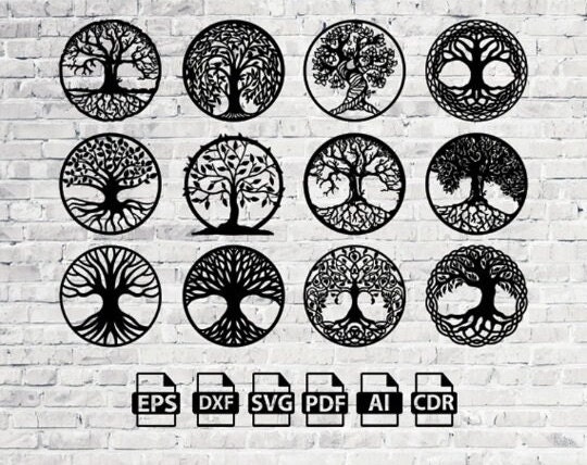 Tree of Life Laser Cut Svg Dxf Files Wall Sticker Engraving - Etsy UK