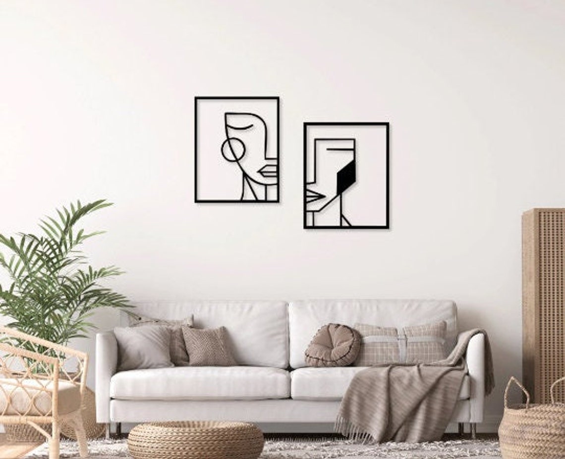 Geometric Face Laser Cut Svg Dxf Files Wall Sticker Decal - Etsy