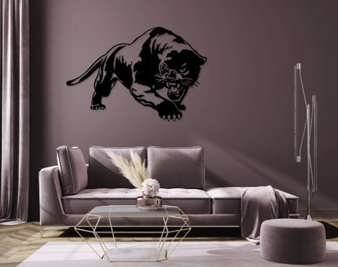 Panther Leopard Wild Animal Laser Cut Glowforge Files Wall Sticker ...