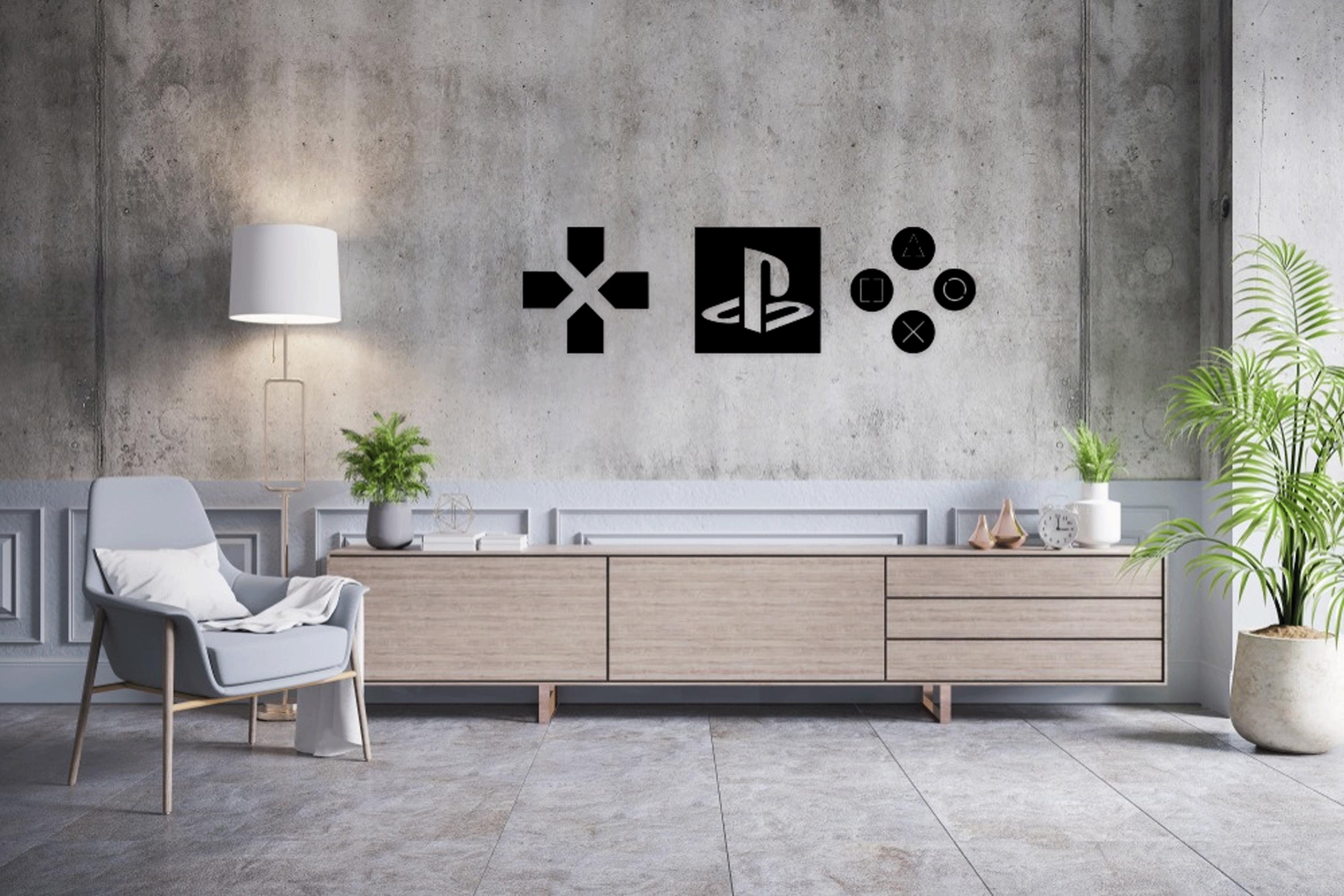 Game Controller Gaming Console Laser Cut Svg Dxf Files Wall Sticker ...