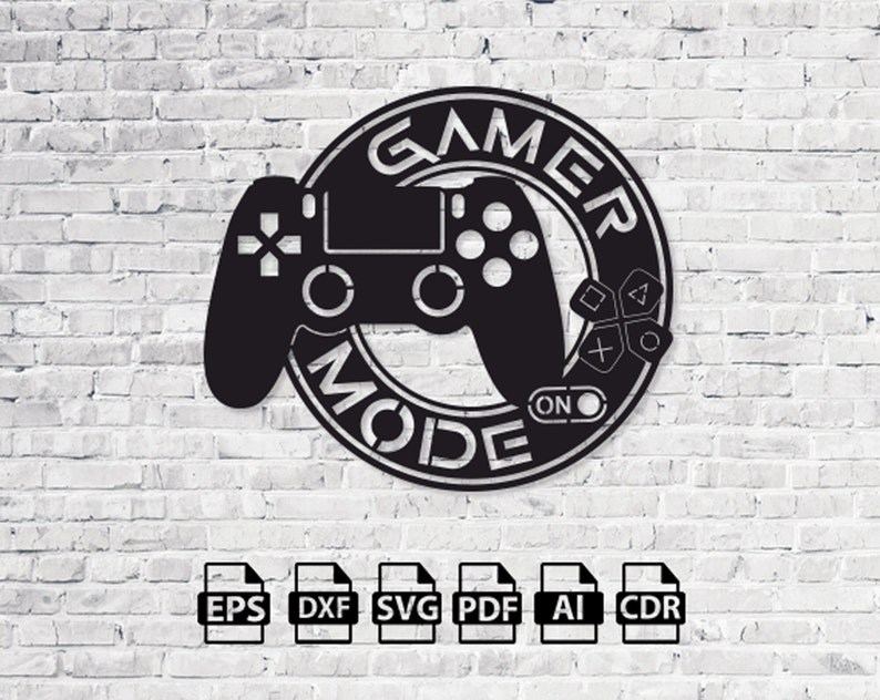 Gamer Mode On, Gaming Zone, Game laser cut svg dxf archivos etiqueta de ...