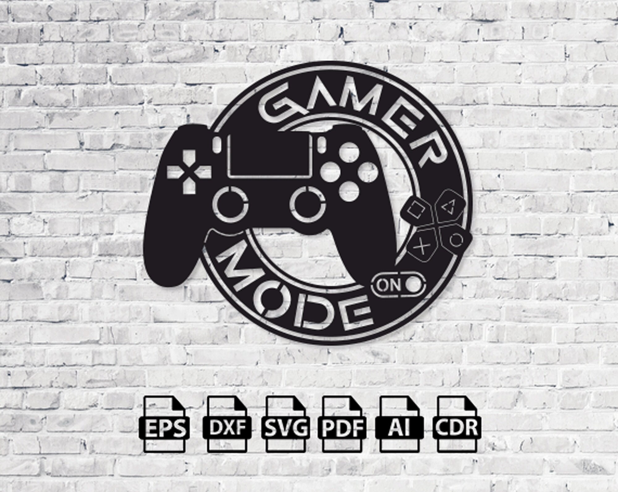Gamer Mode On Gaming Zone Game Laser Cut Svg Dxf Files Wall - Etsy