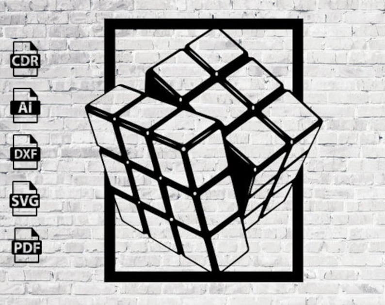 Rubik's Cube Logic Game Cubing Laser Cut Files Wall - Etsy