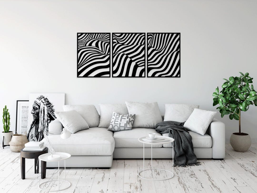 Arte de pared moderno abstracto en 3D, archivos svg dxf cortados con ...