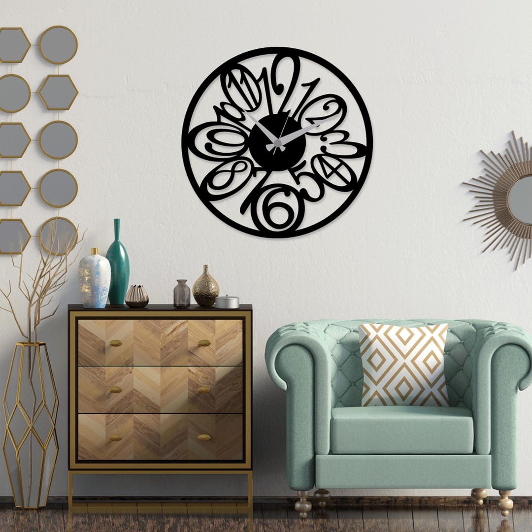 Modern Clock & Watch Laser Cut SVG DXF Files - Wall Art, Engraving ...