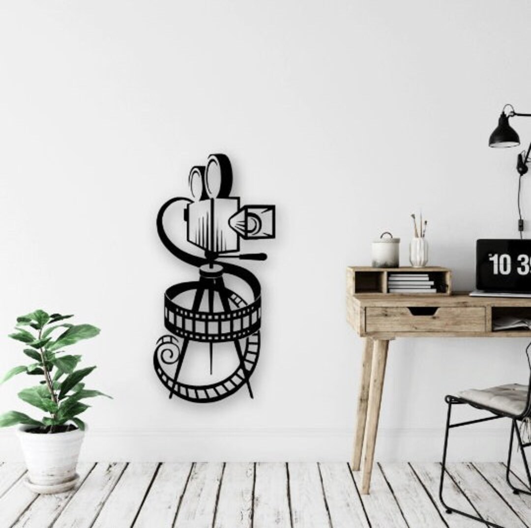 Movie Camera Cinema Laser Cut Svg Dxf Files Wall Sticker Engraving ...