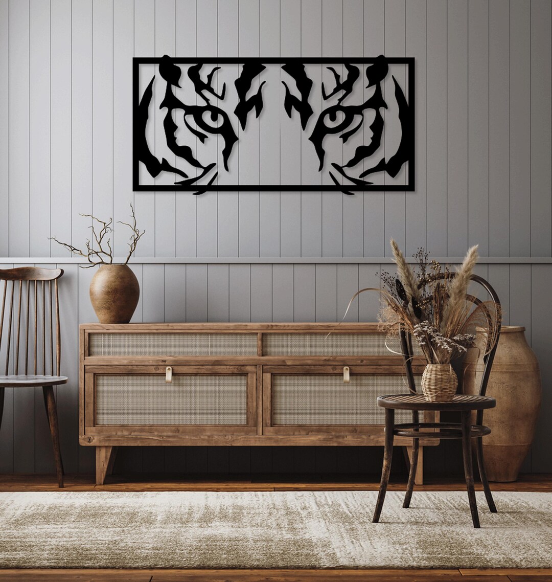 Tiger Wild Animals Laser Cut Glowforge Files Wall Sticker Engraving ...