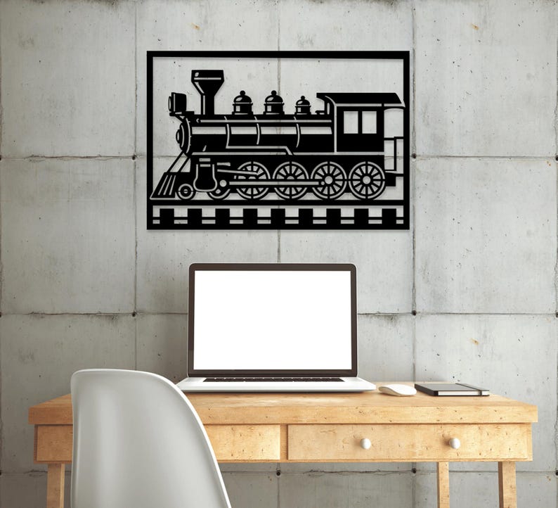 Vintage Train Steam Locomotive Retro Train Laser Cut Svg Dxf Files ...
