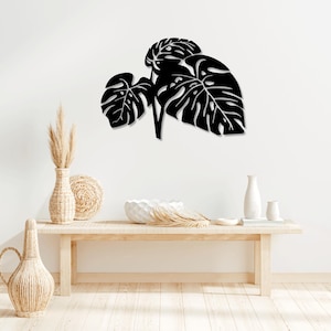 Monstera Leaf Svg Flowers Laser Cut Dxf Files Wall Sticker Engraving ...