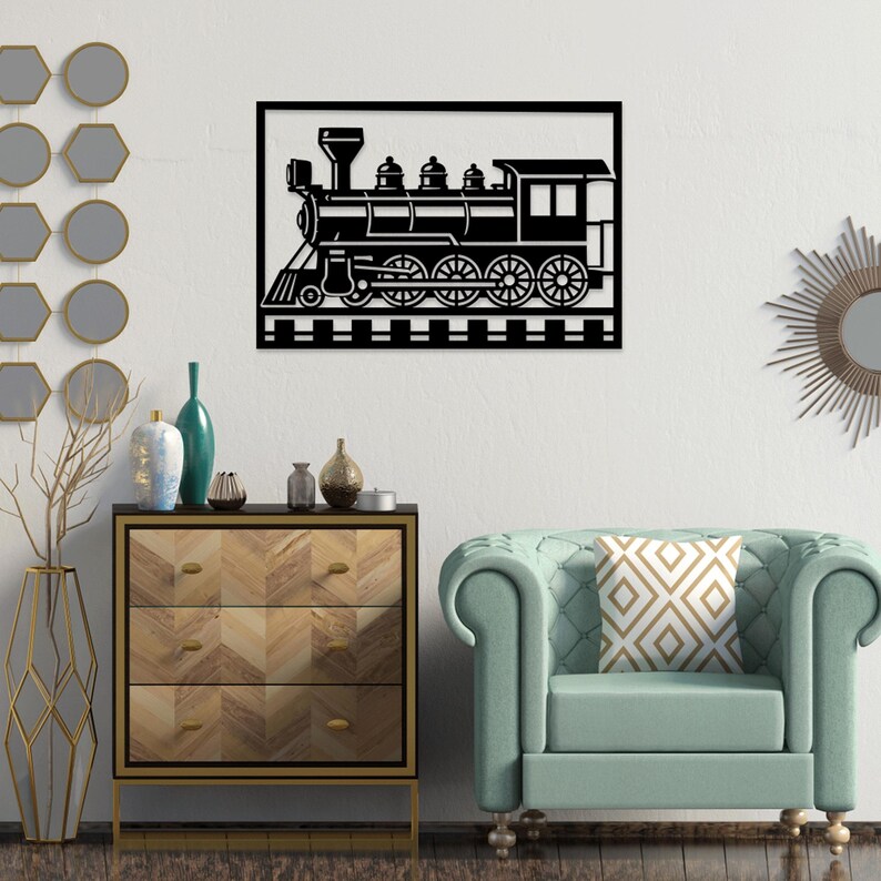 Vintage Train Steam Locomotive Retro Train Laser Cut Svg Dxf Files ...