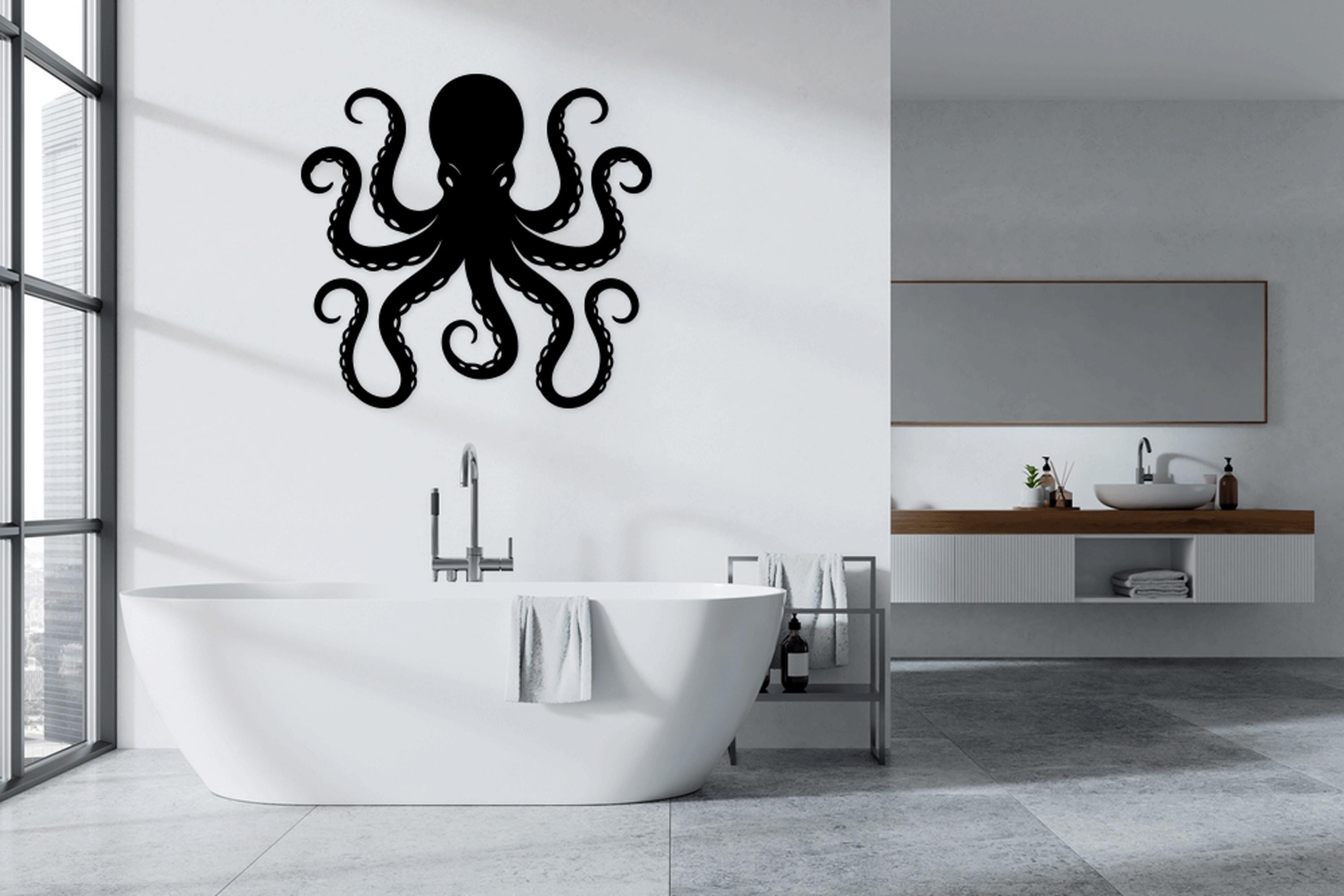 Octopus Laser Cut Svg Dxf Files Wall Sticker Engraving Decal Silhouette ...