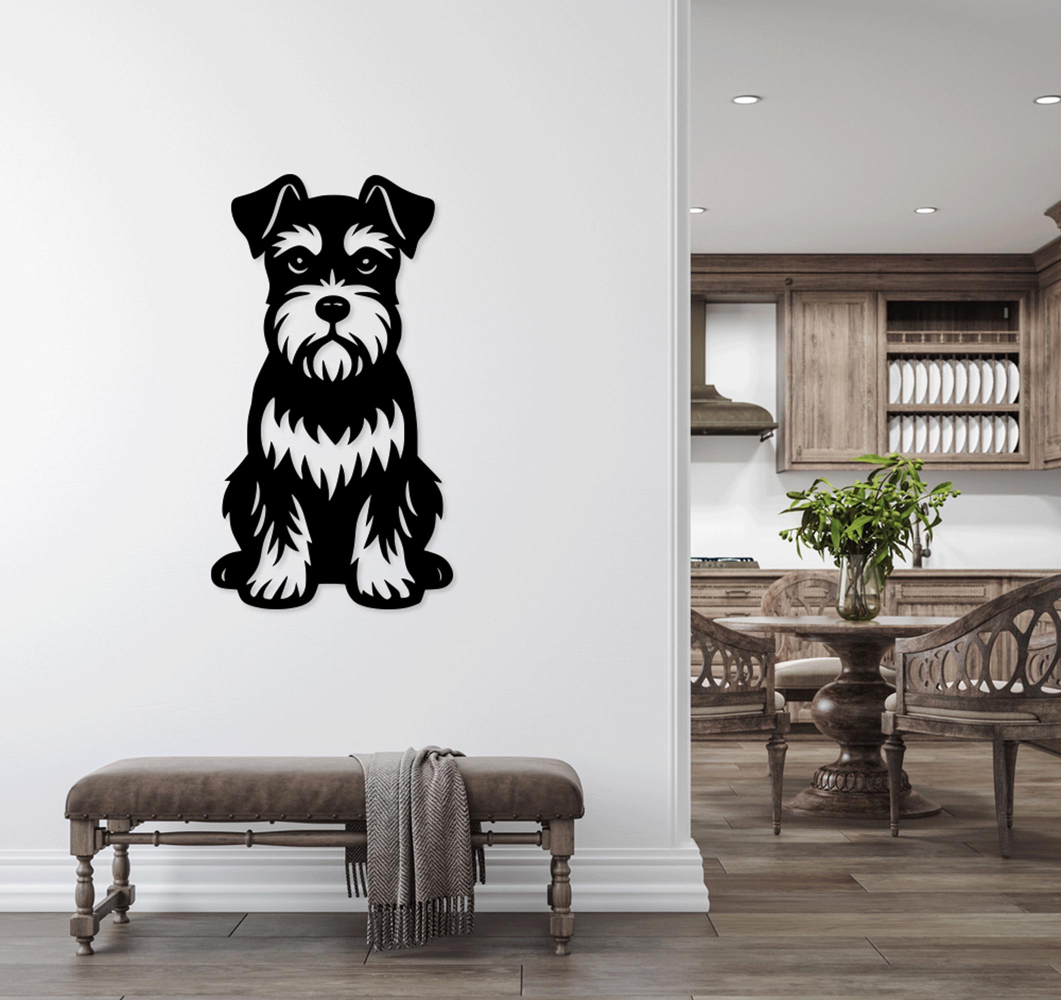 Schnauzer Dog Laser Cut Svg Dxf Files Wall Sticker Engraving Decal ...