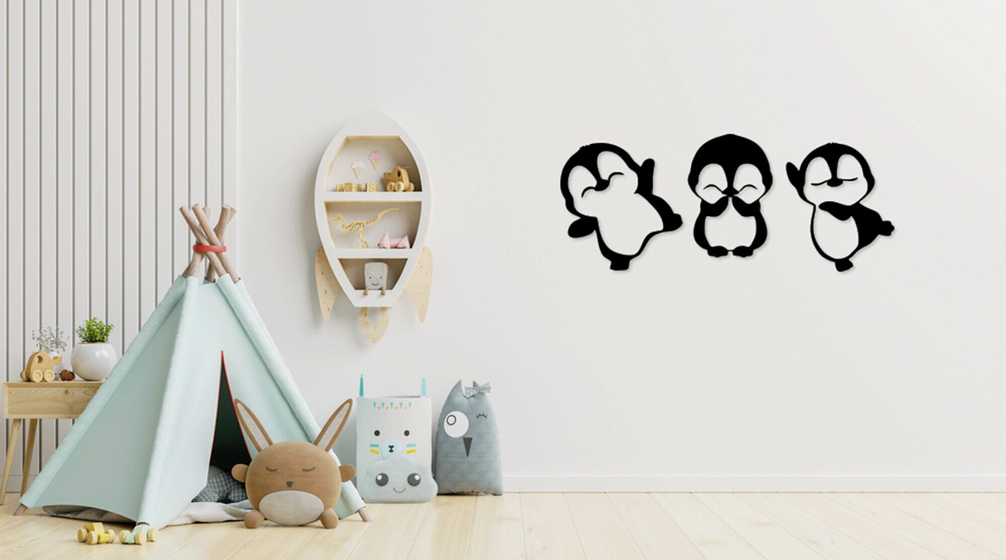 Penguins Cute Animals Laser Cut Svg Dxf Files Wall Sticker - Etsy UK