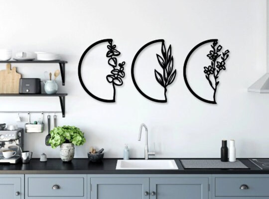 Flowers Floral Moon Laser Cut Svg Dxf Files Wall Sticker Engraving ...