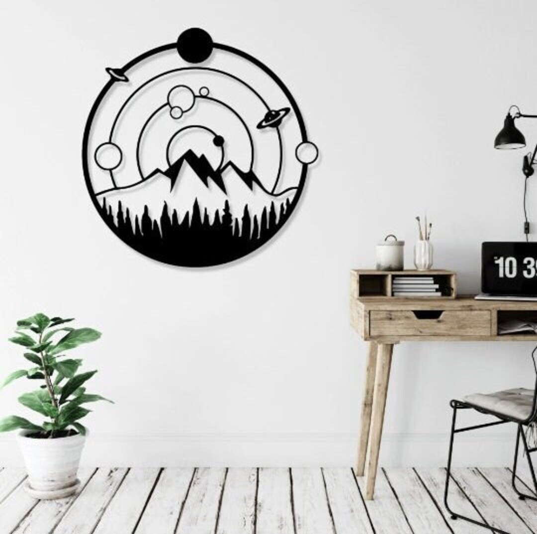 Planet Solar System Space Laser Cut Svg Dxf Pdf Files Wall Sticker ...
