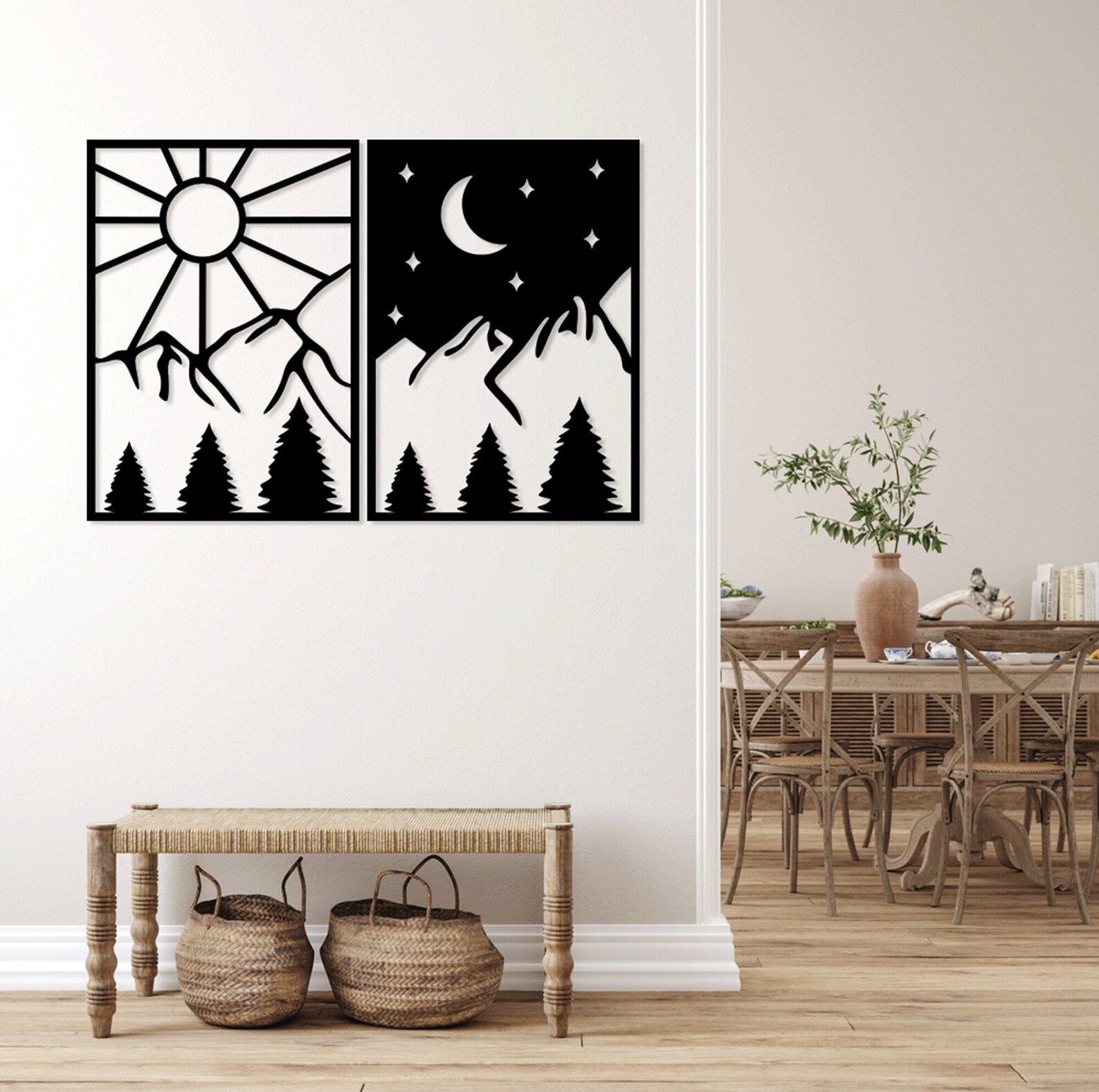 Day Night Laser Cut Svg Dxf Files Wall Sticker Engraving - Etsy