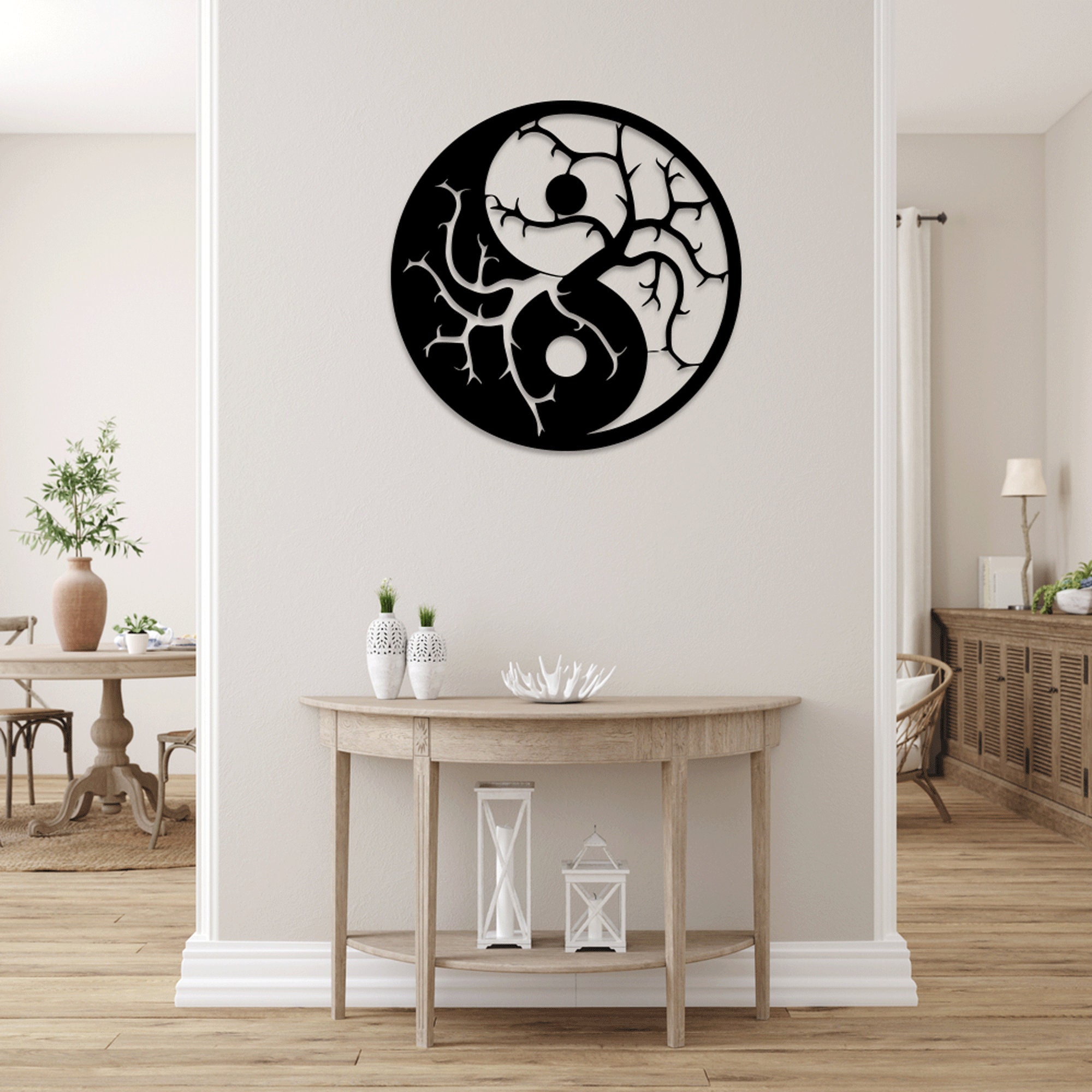 Yin Yang Tree of Life Laser Cut Svg Dxf Files Wall Sticker Engraving ...