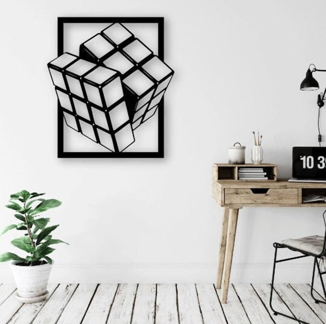 Rubik's Cube Logic Game Cubing Laser Cut Files Wall Sticker Engraving ...